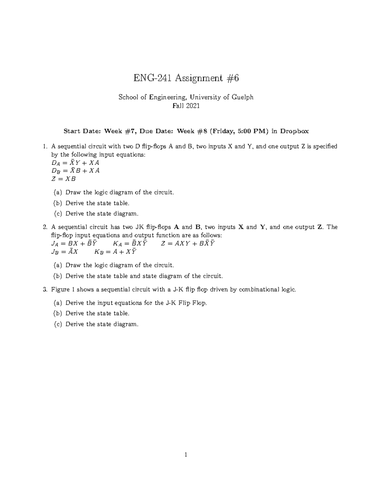 Eng241-assign 6-F21 - Assignment 6 - ENG-241 Assignment School of ...