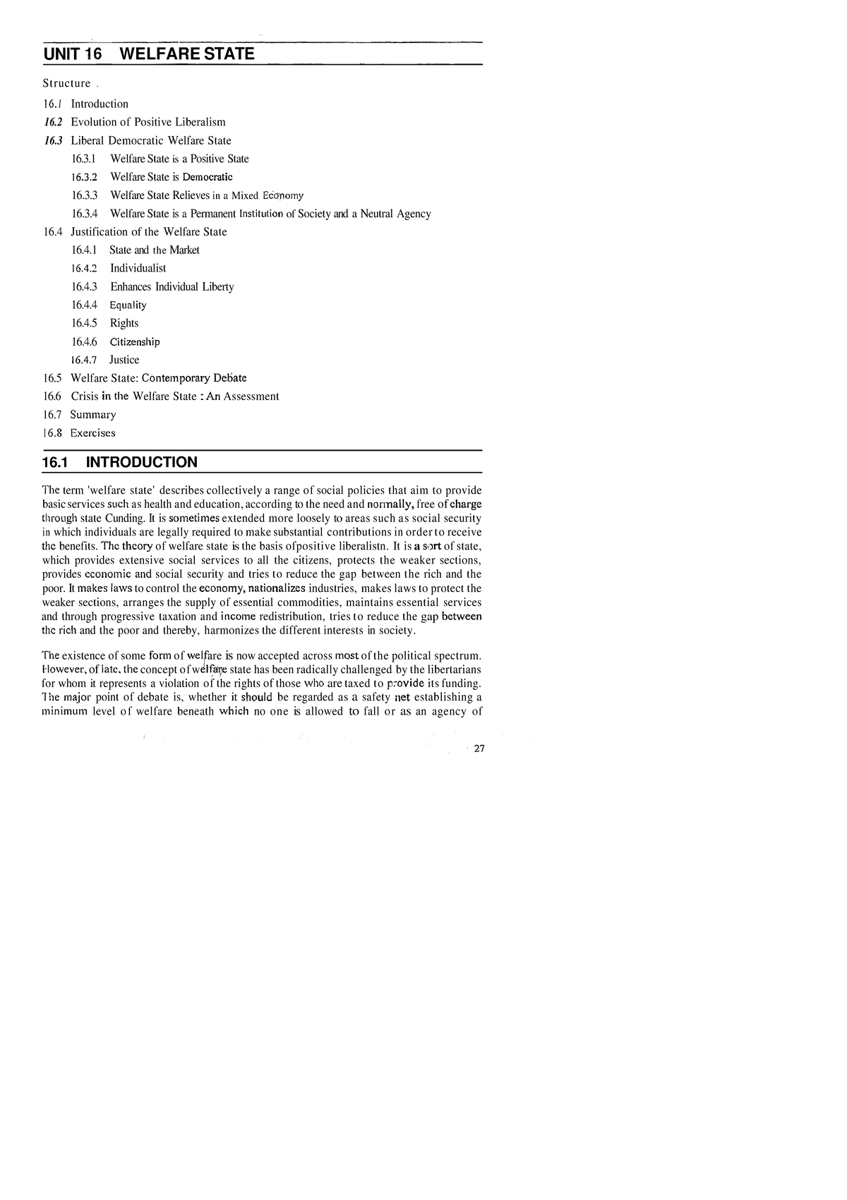 Unit-16 welfare state - beneficial for the students - UNIT 16 WELFARE ...
