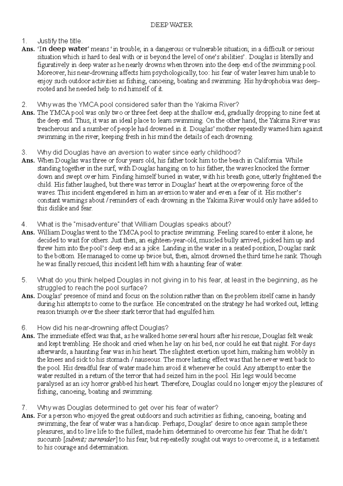 3.Deep Water-2 - Deep Water summary will assist you in understanding ...