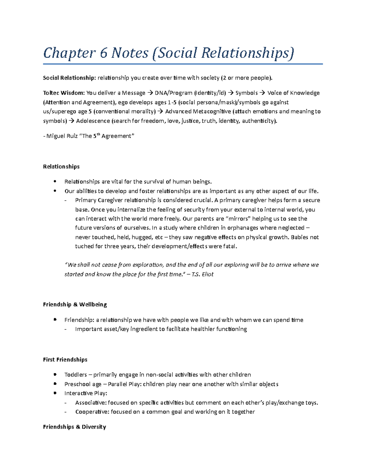 Psych of Adjustment Chapter 6 Notes - Chapter 6 Notes (Social ...