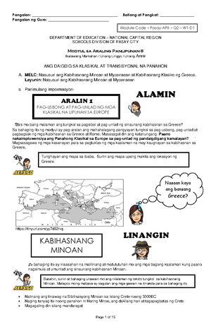 ART Appreciation - Assignment Activity - ART APPRECIATION ACTIVITY NO ...