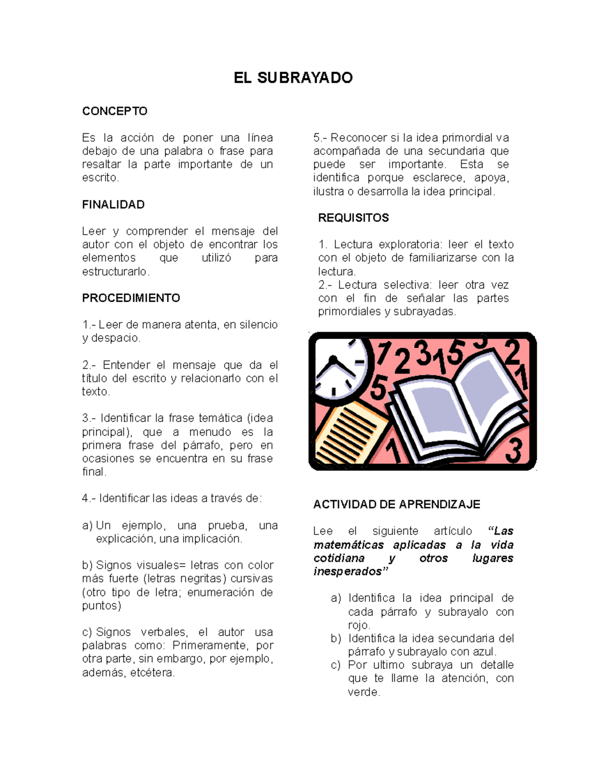 EL Subrayado - EL SUBRAYADO CONCEPTO Es la acción de poner una línea ...