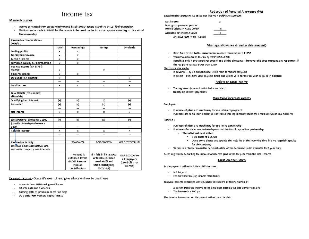 4. ATX Income tax - Income tax Married couples Income generated from ...