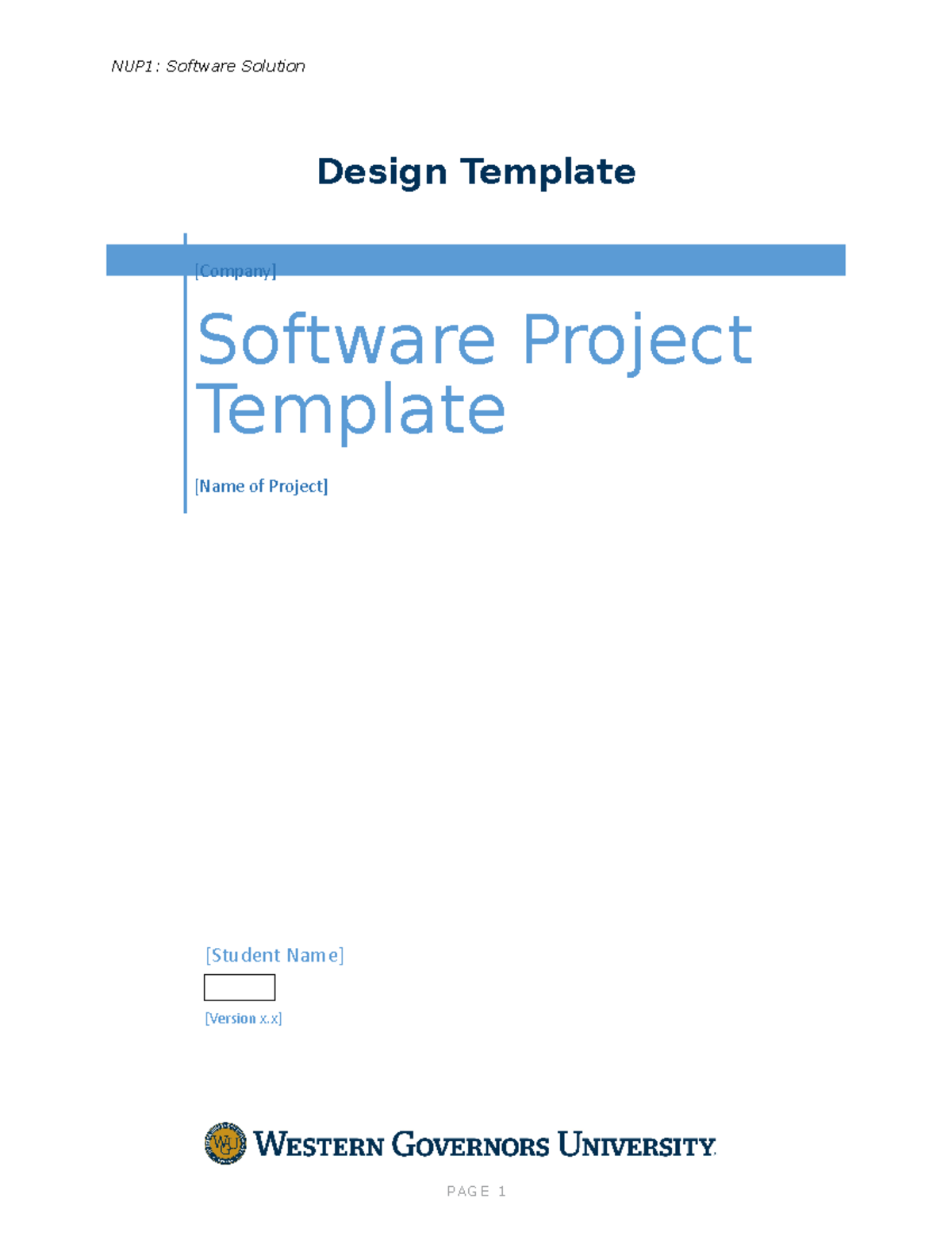 Design Template - NUP1: Software Solution Design Template [Student Name ...