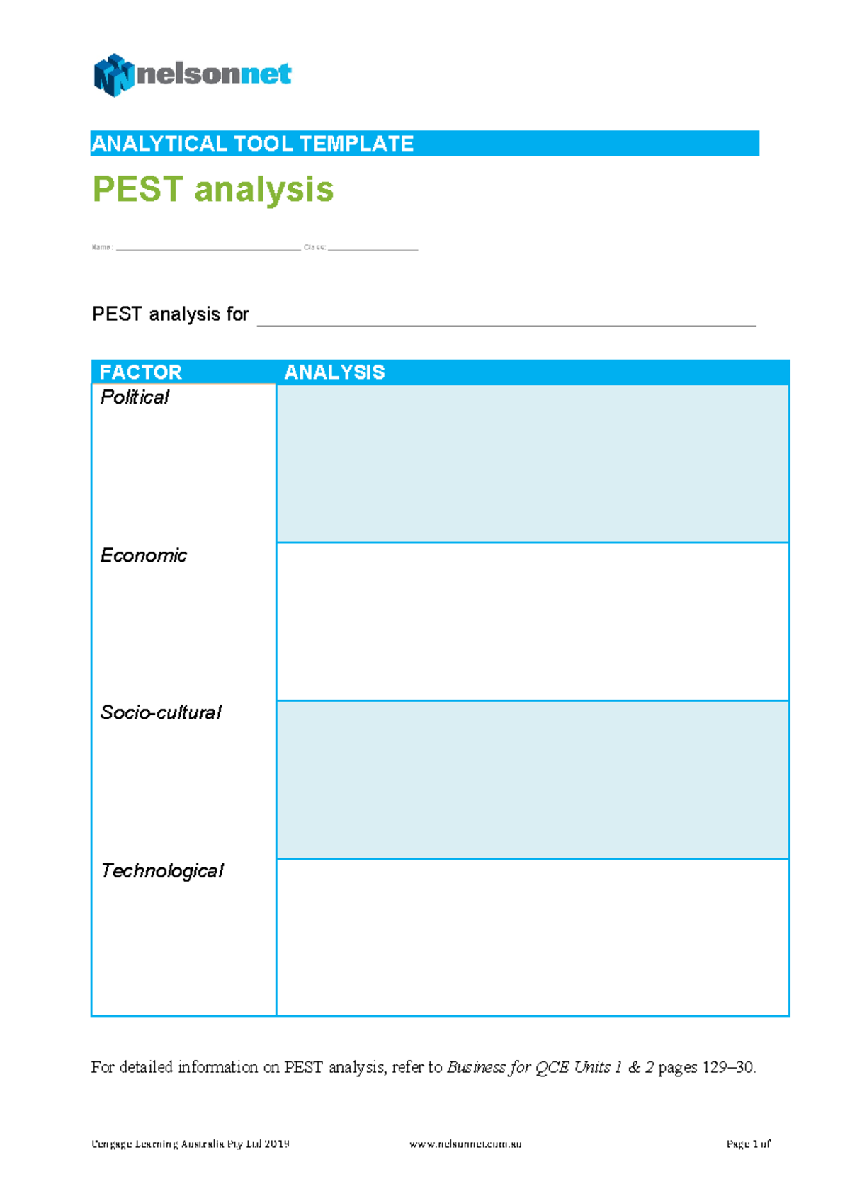 PEST Analysis - Pest template - ANALYTICAL TOOL TEMPLATE PEST analysis ...