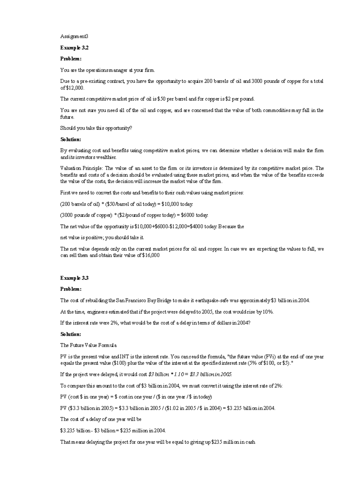 Assignmentdocx - Assignment - Assignment Example 3. Problem: You are ...