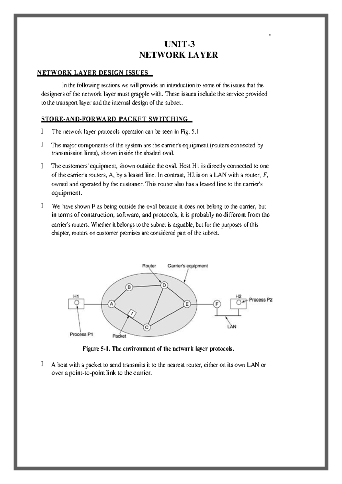 Dc Unit 3 Network Layer Unit 3 Network Layer Network Layer Design 7772