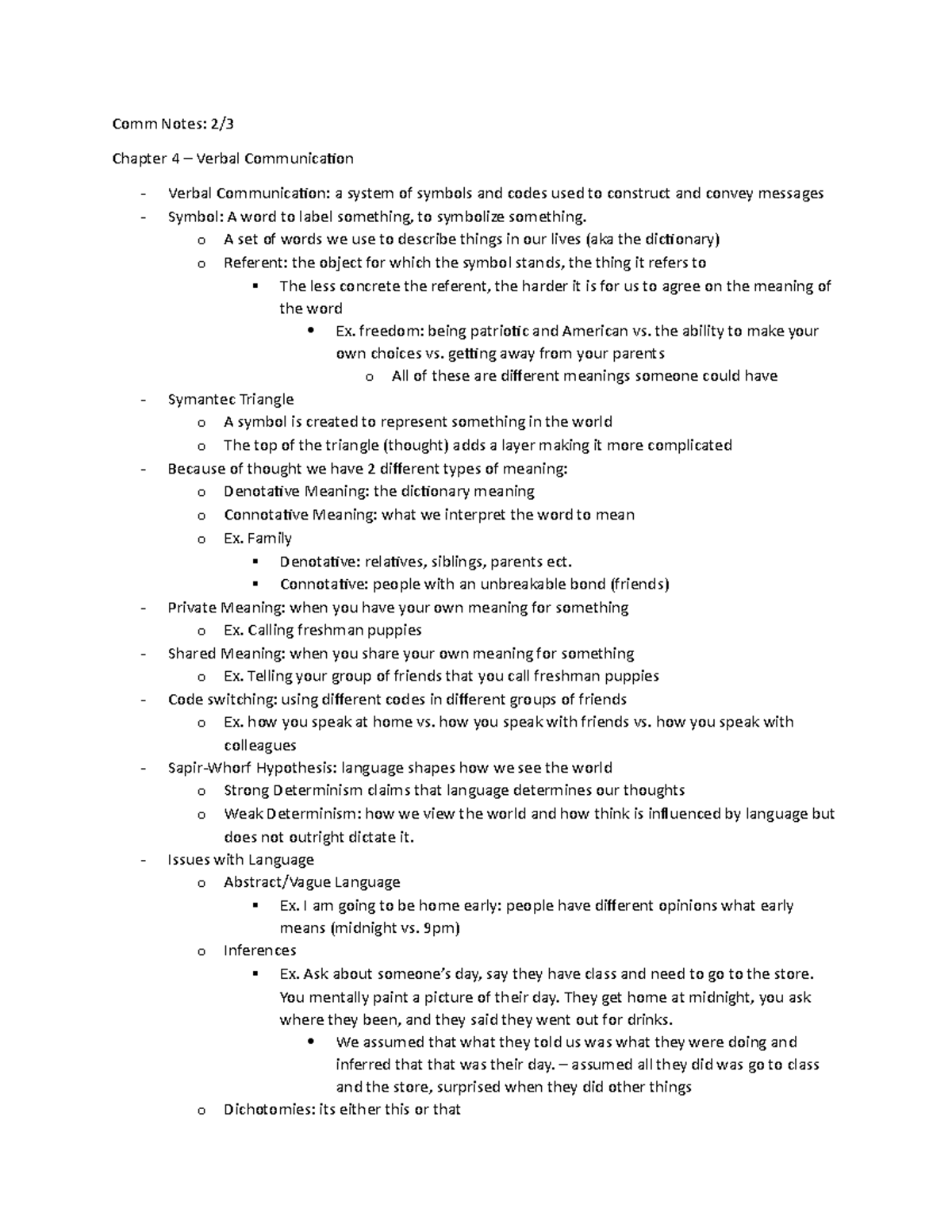 Chapter 4-Verbal Communication - Comm Notes: 2/ Chapter 4 – Verbal ...