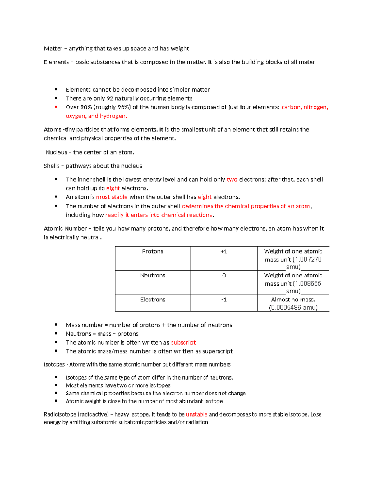 Genzoo-bro - Matter – anything that takes up space and has weight ...