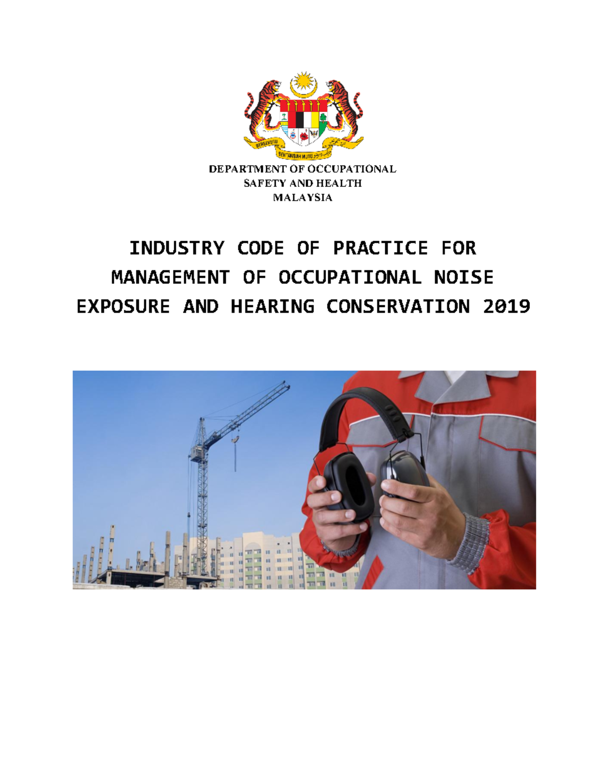 ICOP Management OF Occupational Noise Exposure AND Hearing Conservation 2019 - DEPARTMENT OF ...