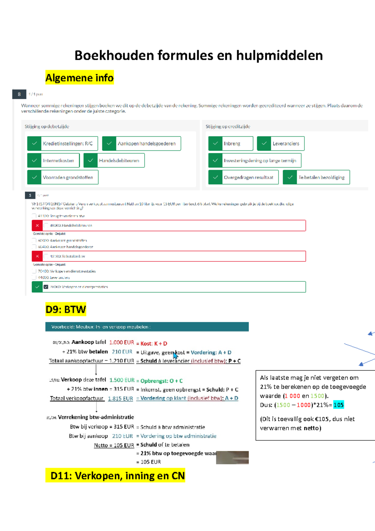 Boekhouden formules en hulpmiddelen - Boekhouden formules en ...
