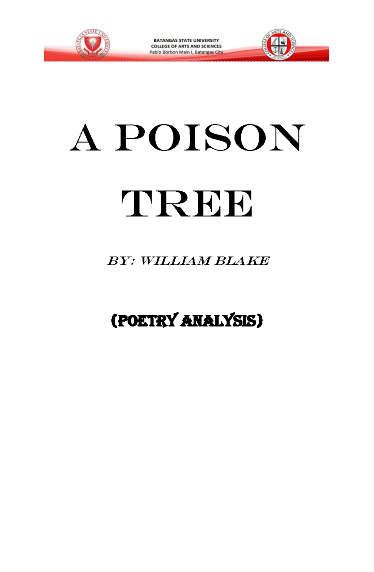 A Poison Tree - A brief and simple poetry analysis. - A poison tree By ...