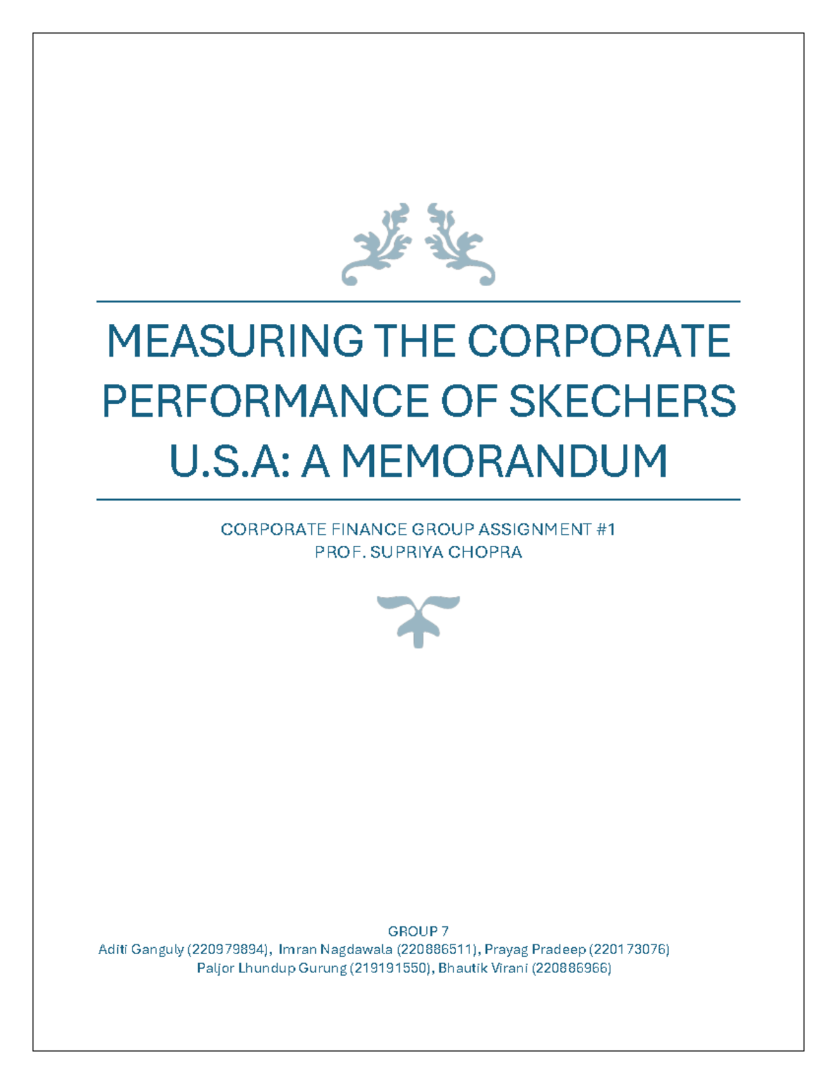 Group Assignment #1- Measuring Corporate Performance - Group 7 ...