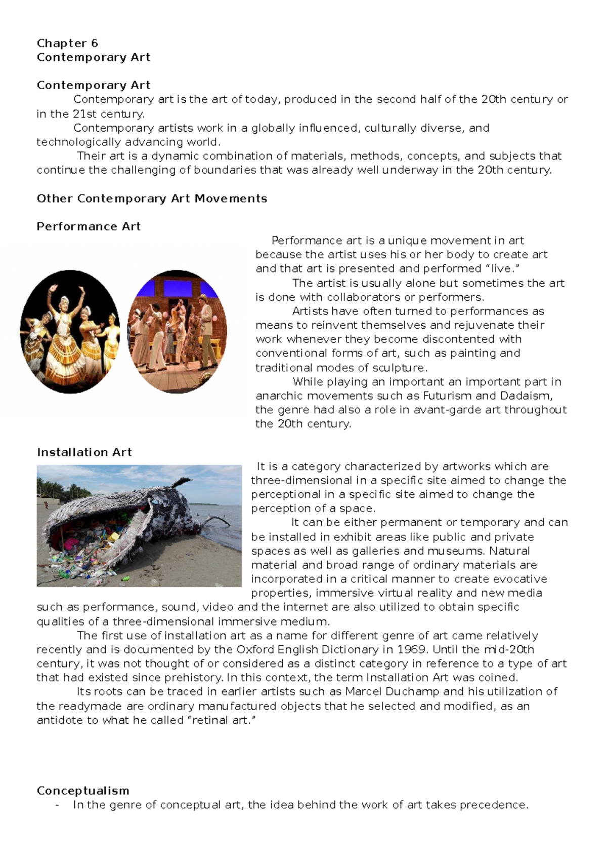 Contemporary art - Chapter 6 Contemporary Art Contemporary Art ...