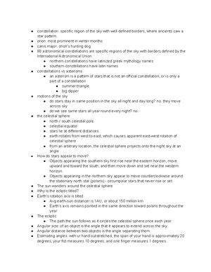 Astronomy Study Guide - Summary The Universe - Astronomy Midterm 1 ...