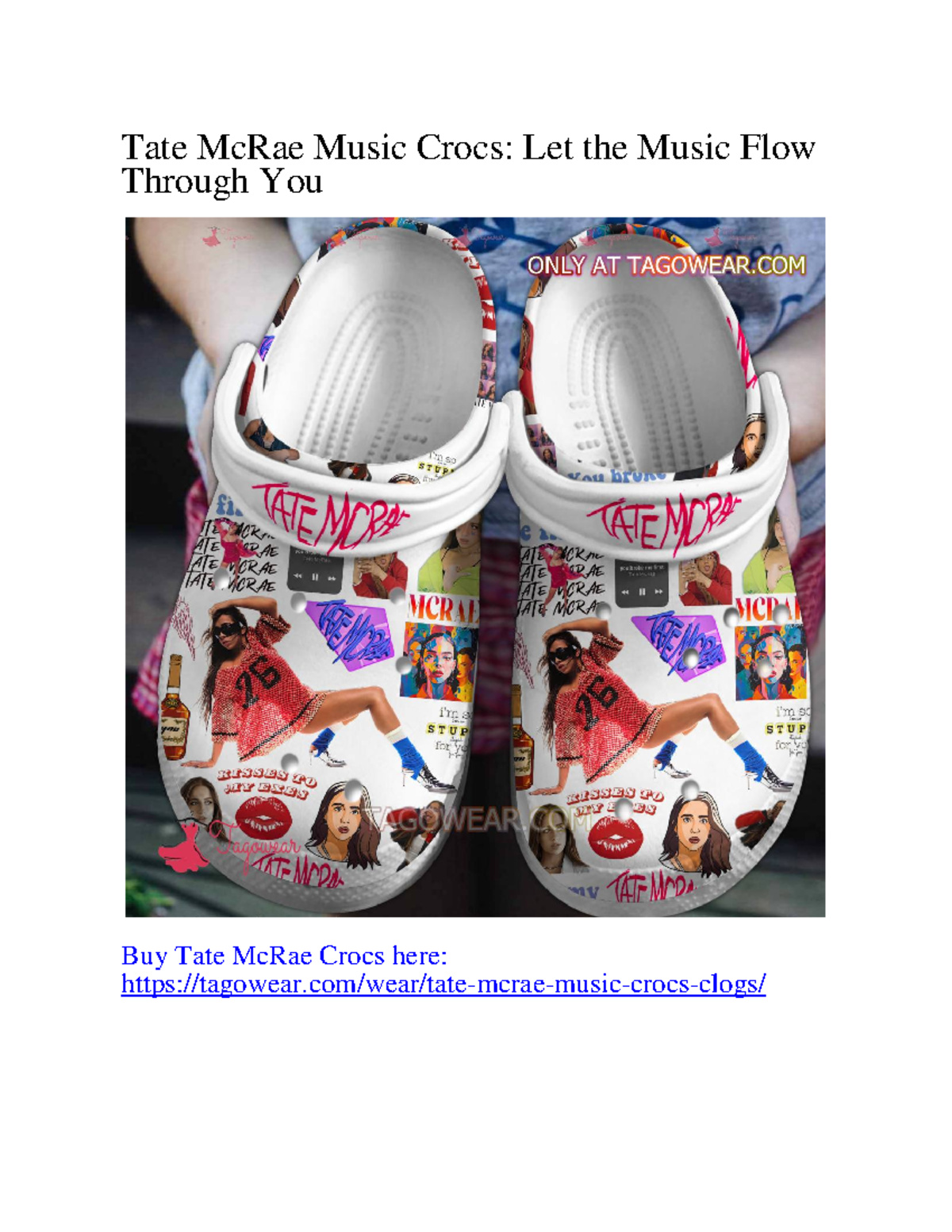 Tate Mc Rae Music Crocs Let the Music Flow Through You - BA05101 - Tate ...