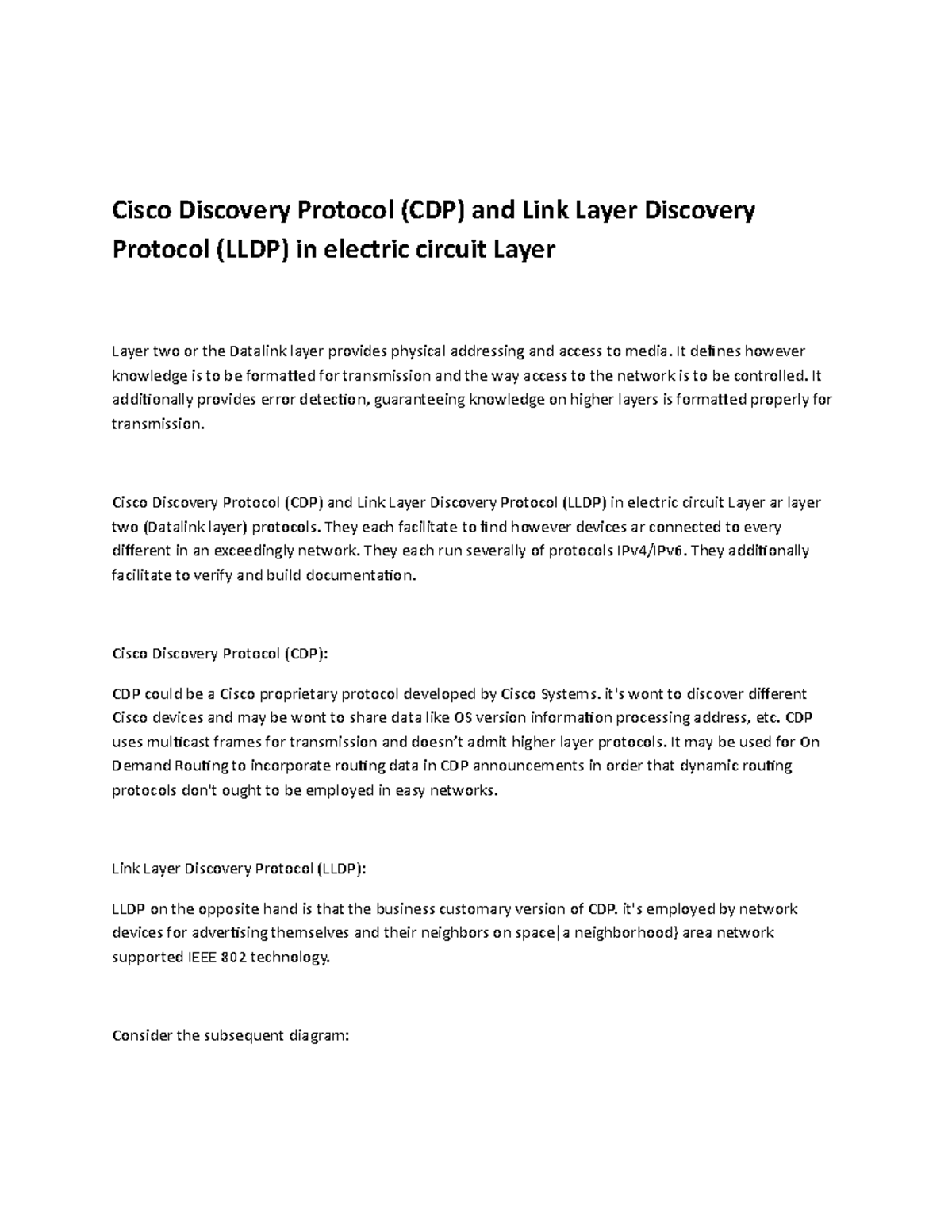 Cisco Discovery Protocol Cdp And Link Layer Discovery Protocol Lldp