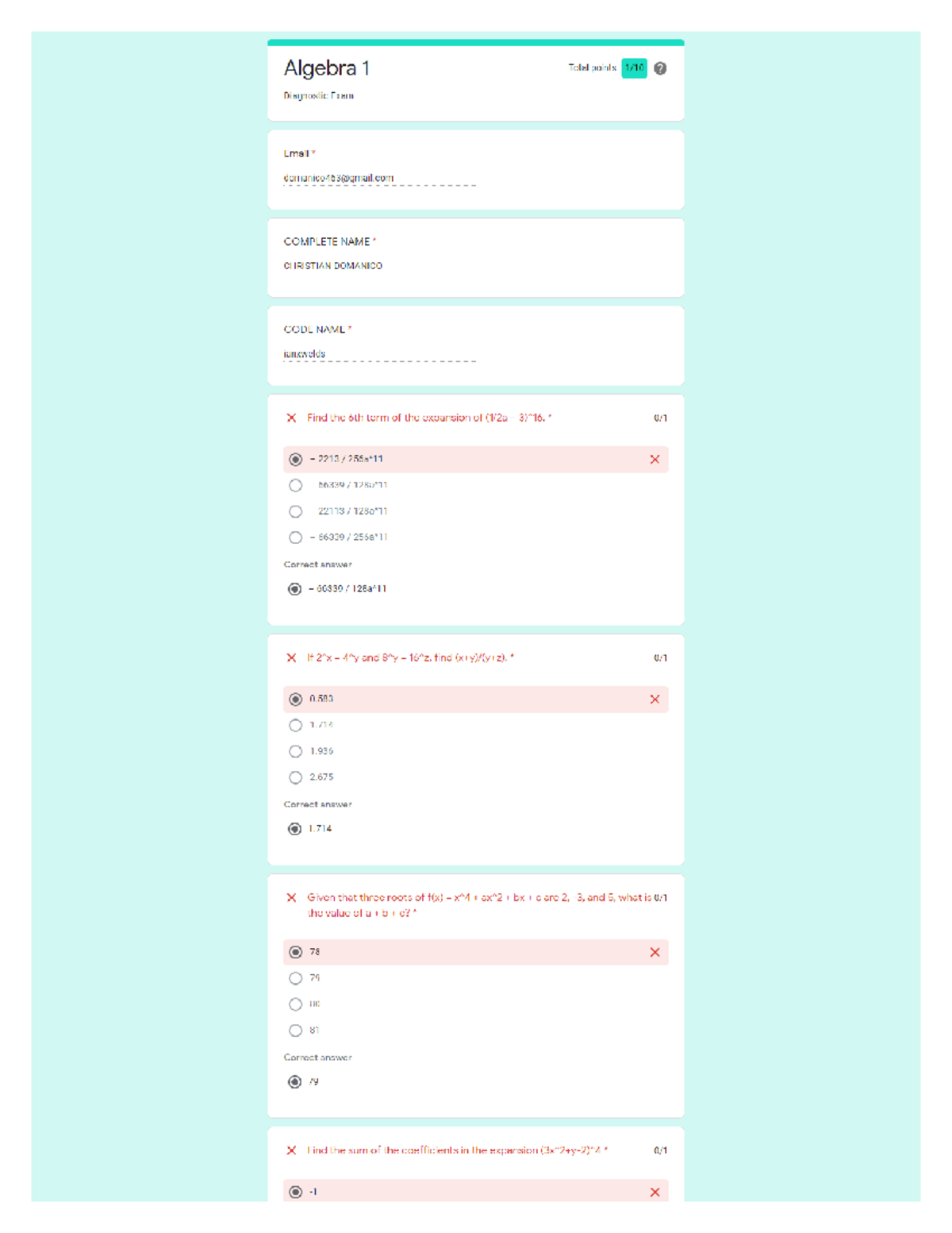Algebra 1 (Module Exam) - Advanced Algebra - Studocu