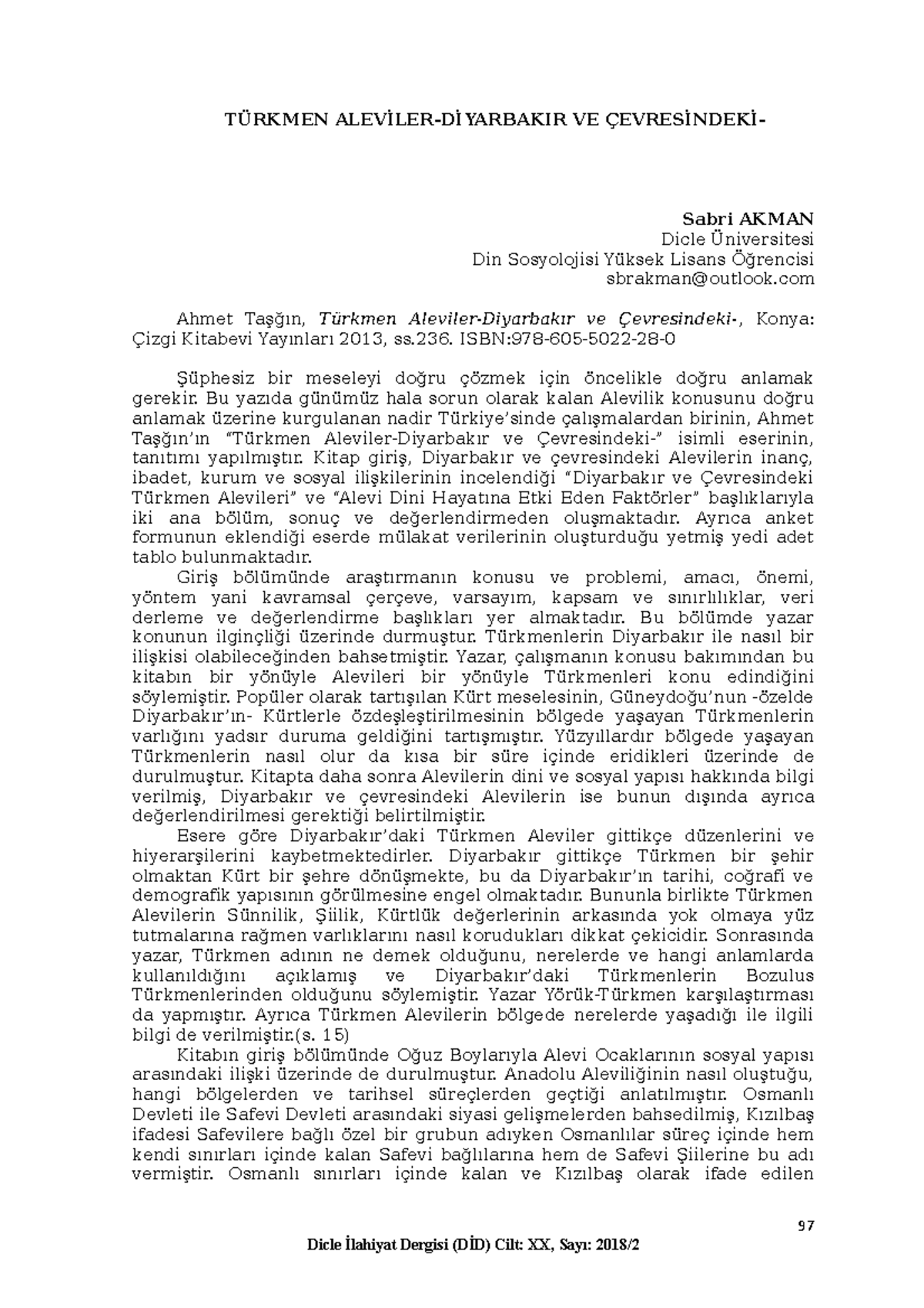 8-Türkmen Aleviler Sabri Akman - TÜRKMEN ALEVİLER-DİYARBAKIR VE ...