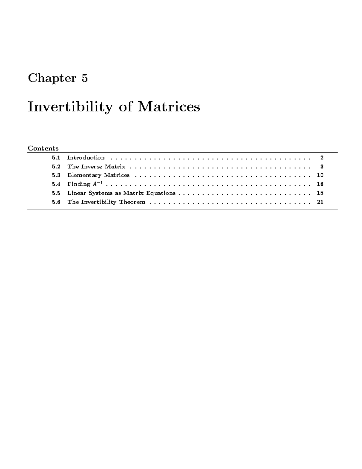 NYC-Notes-5-Inverse of Matrix - Invertibility of Matrices Chapter 5 ...