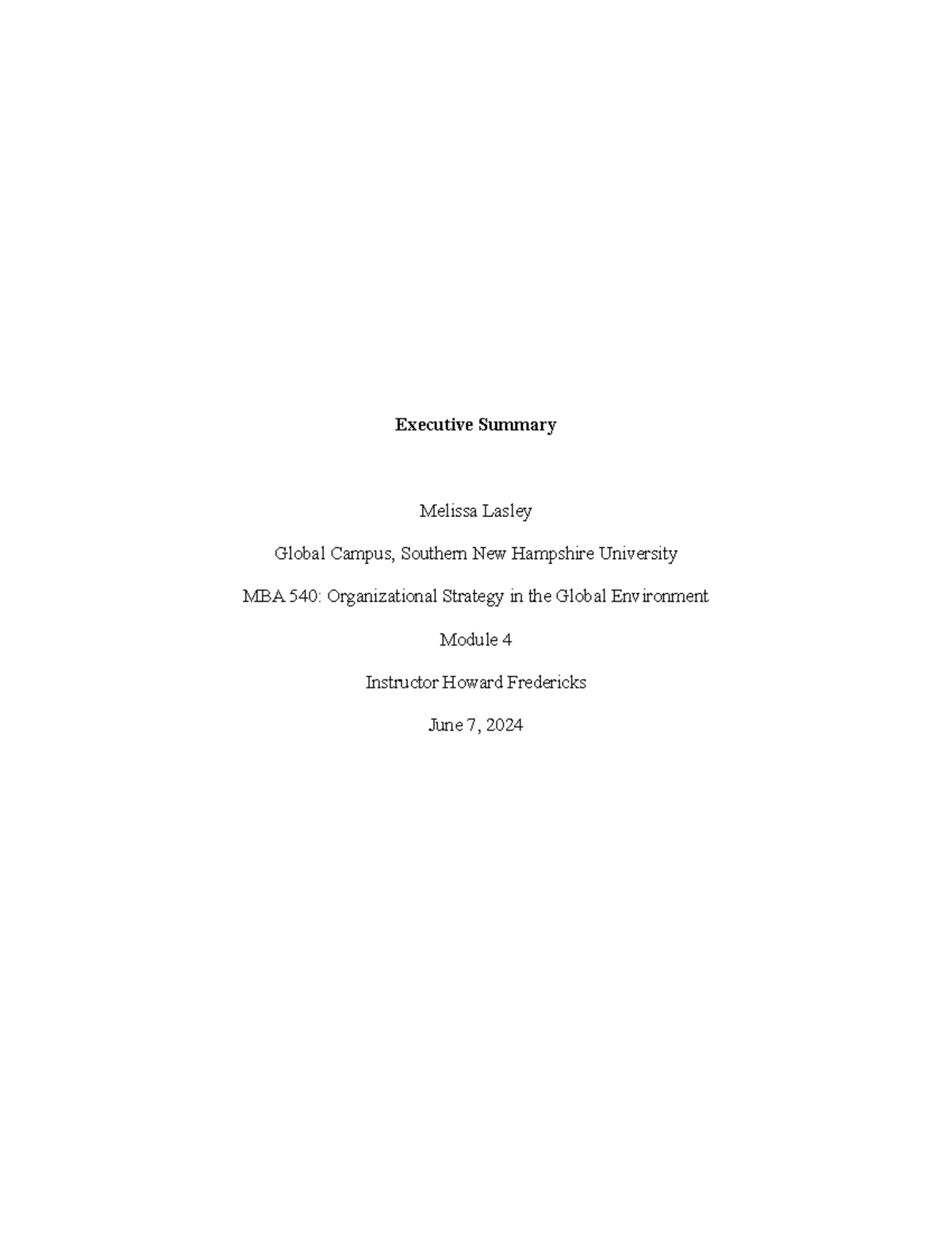 MBA 540 Executive Summary with Tableau Graphs - Executive Summary ...