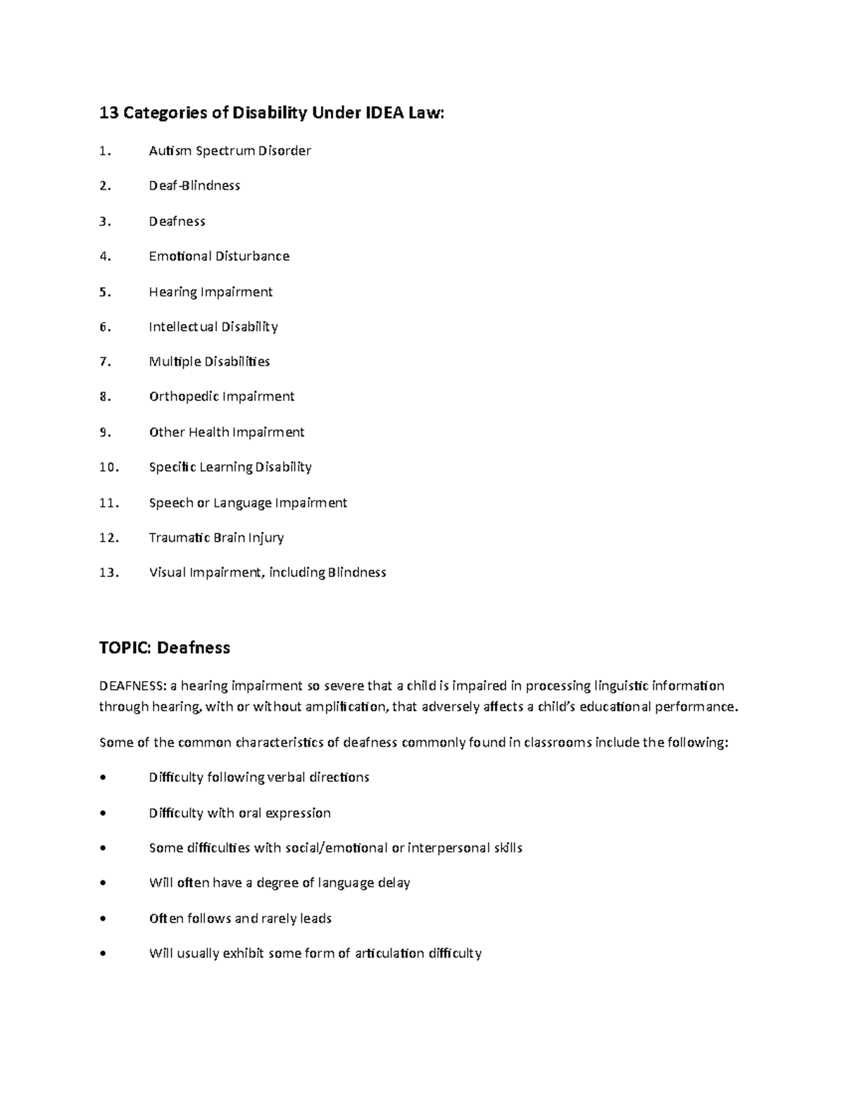 13 Categories o-WPS Office - 13 Categories of Disability Under IDEA Law ...