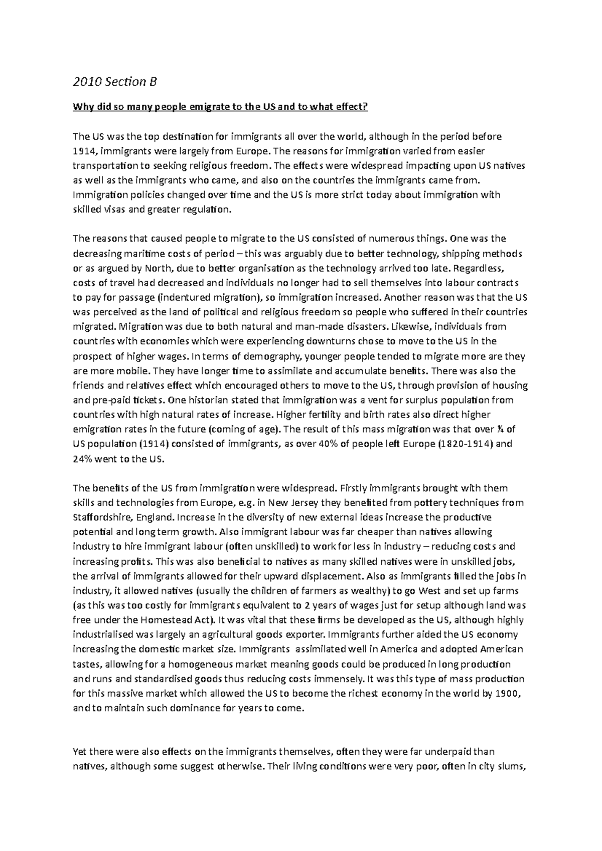 2010 section B - Essay examples, using lecture and class notes and ...