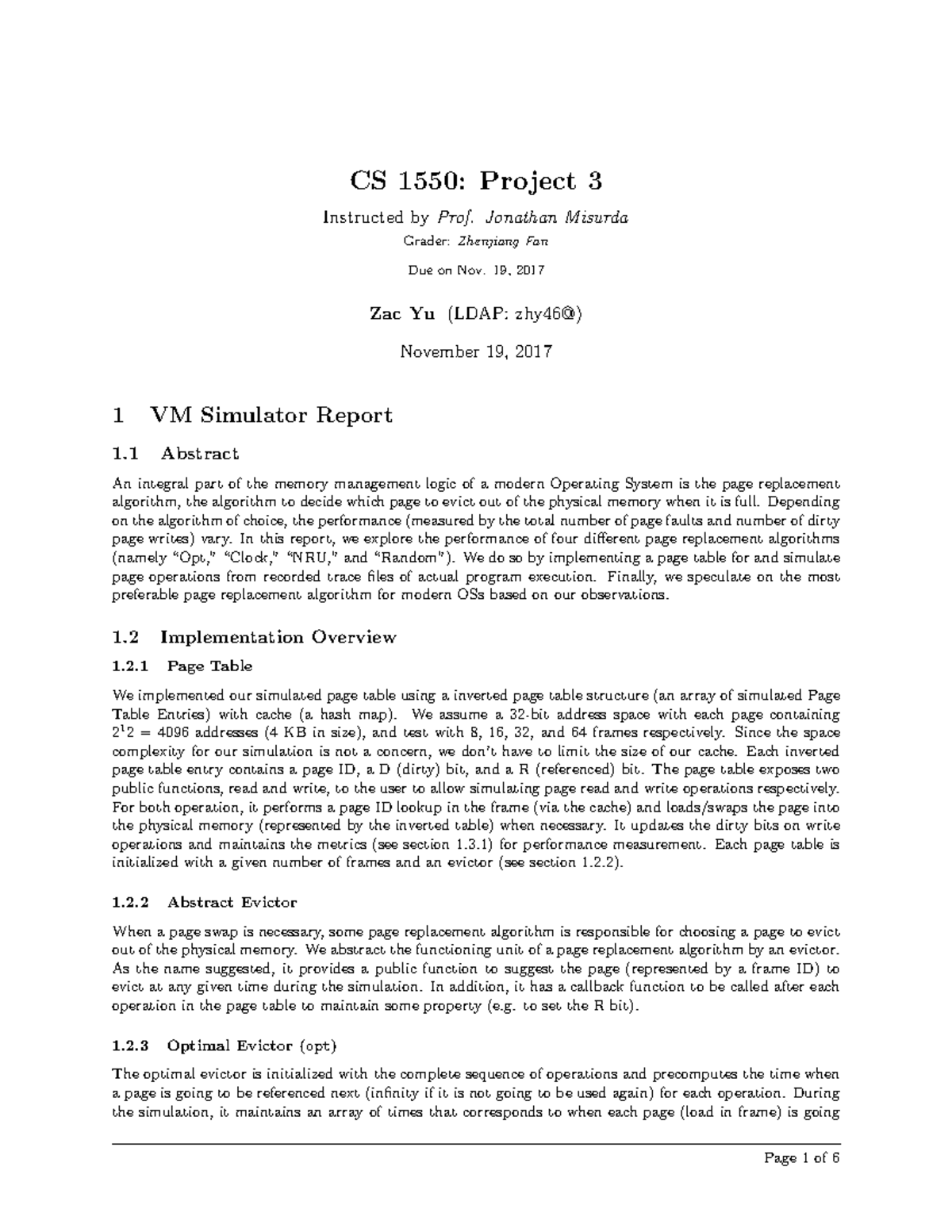 CS 1550: Project 3 - CS 1550: Project 3 Instructed by Prof. Jonathan Misurda Grader: Zhenjiang ...