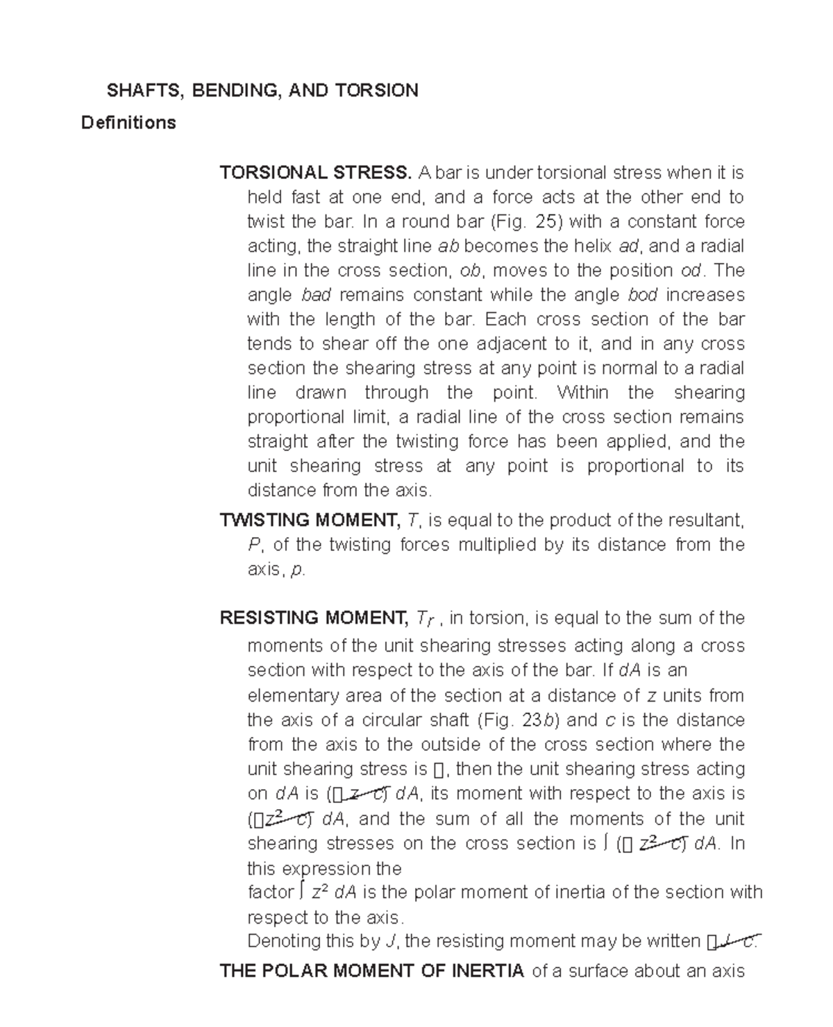 Shafts - a component of circular cross section that rotates and ...