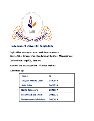 MIS442 Section 6 Group-07 - COURSE CODE: MIS 442 COURSE NAME: MANAGEMENT INFORMATION SYSTEM ...