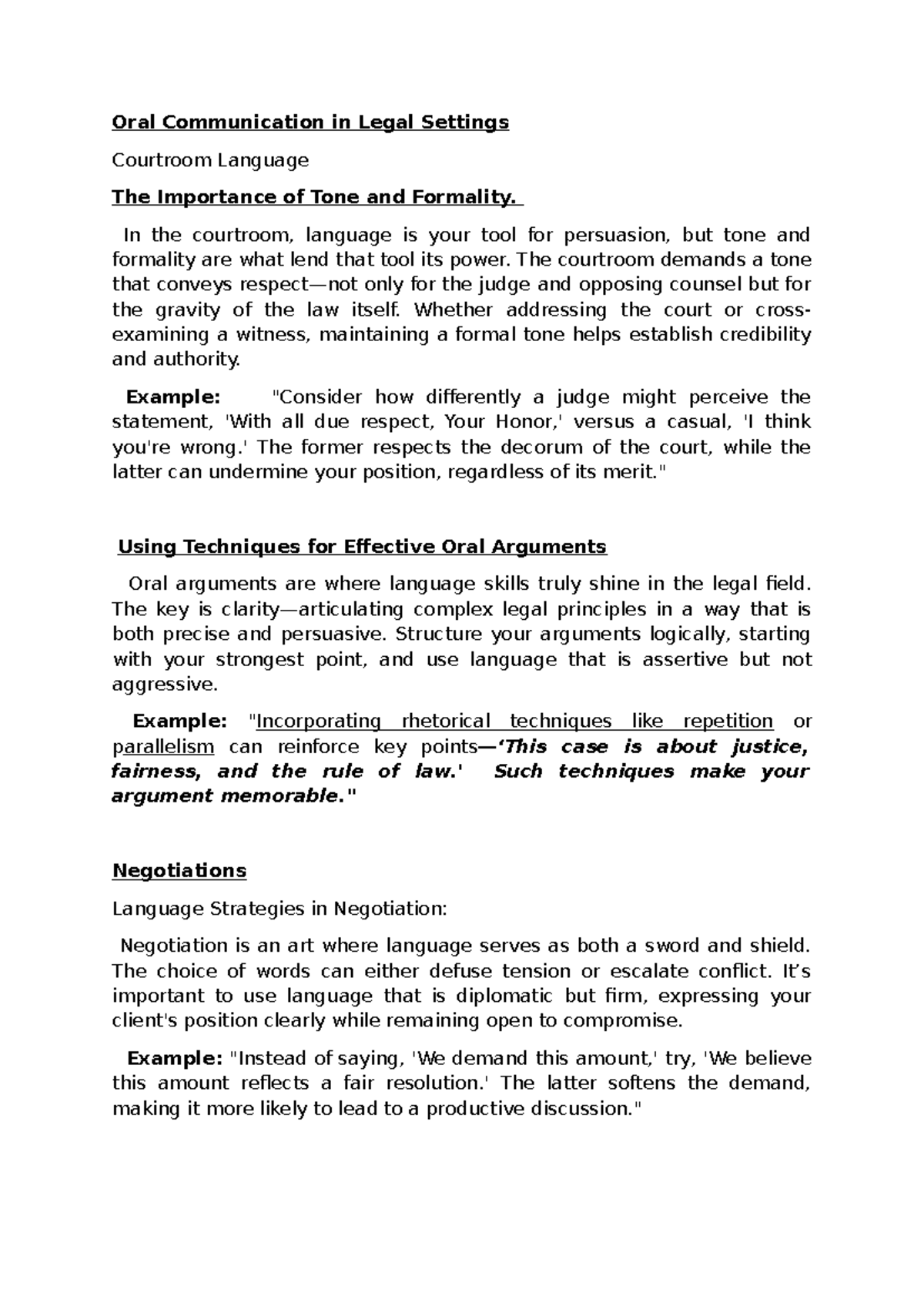 Oral advocacy - how to be a better advocate - Oral Communication in ...