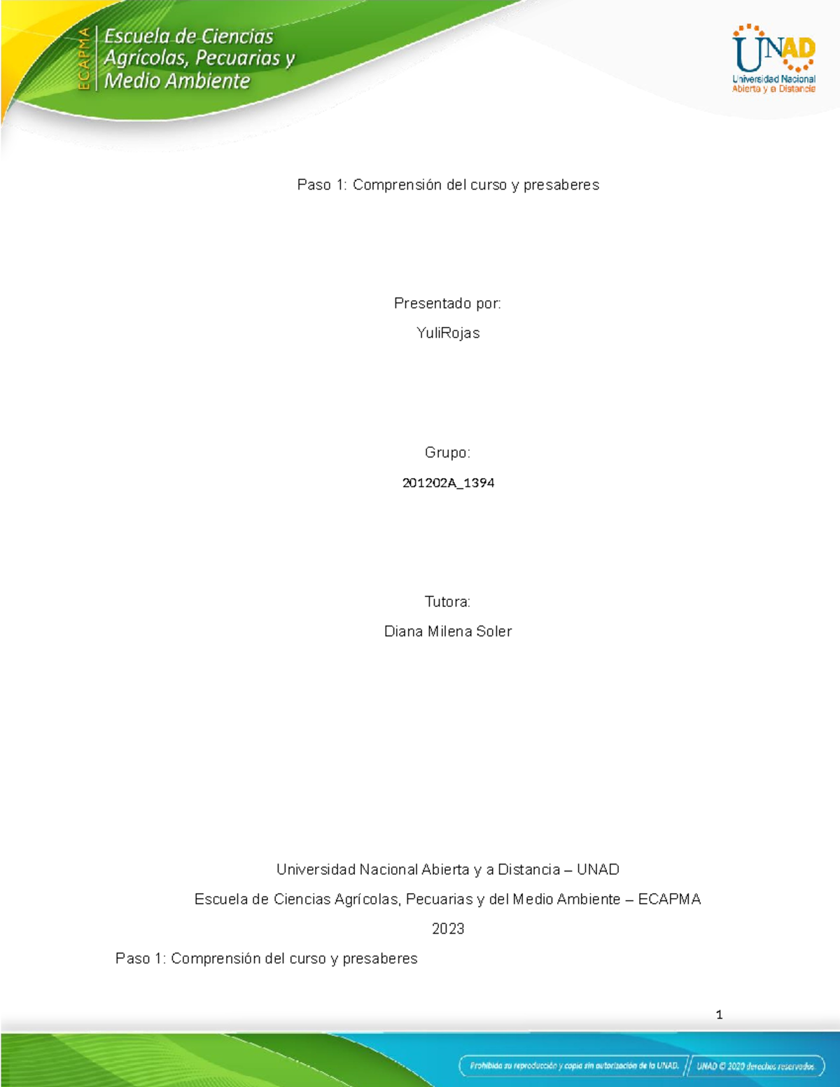 Paso 1 - Comprensión del curso y presaberes - Paso 1: Comprensión del curso y presaberes ...