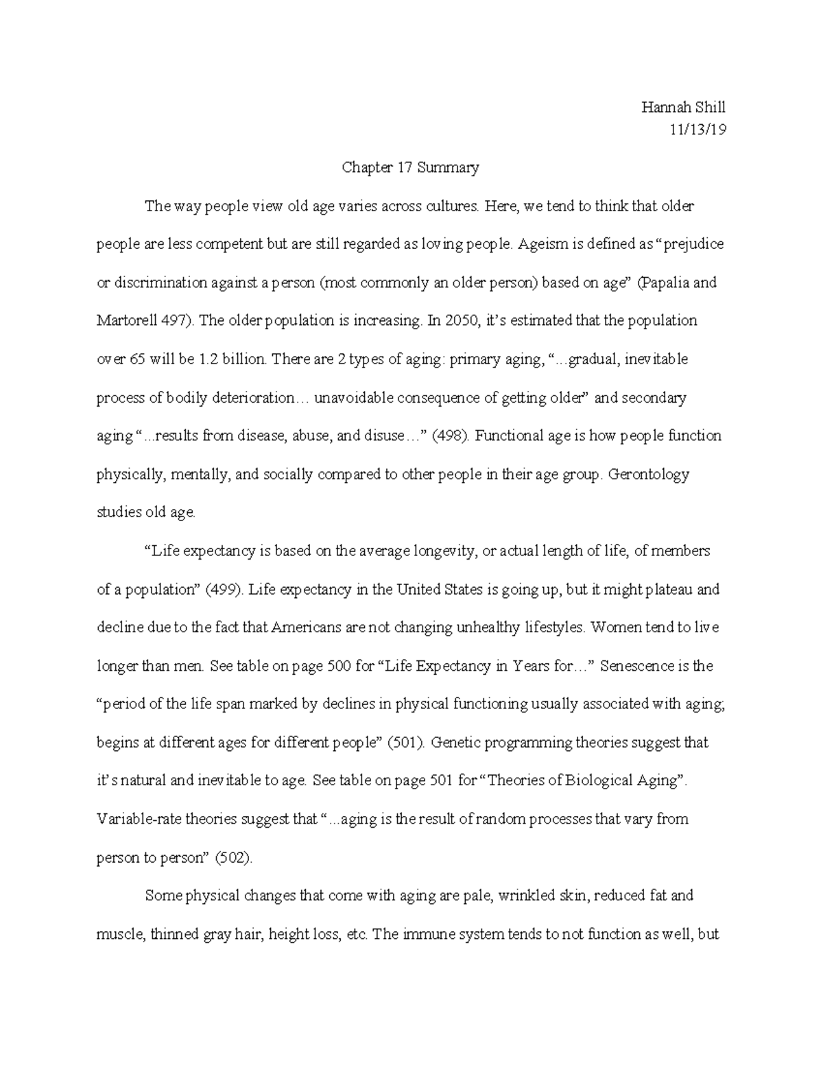 Chapter 17 Summary - prof. Ben Holland - Experience Human Development ...