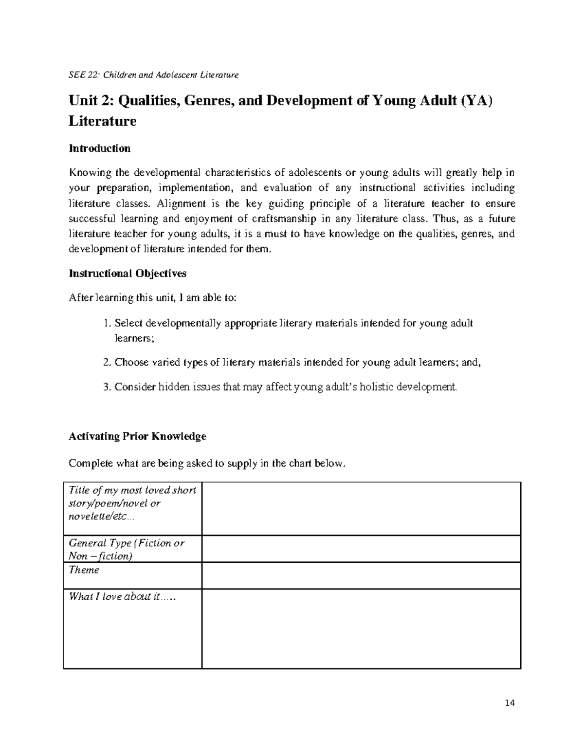 Unit-2 Children-and-Adolescent-Literature - SEE 22: Children and ...