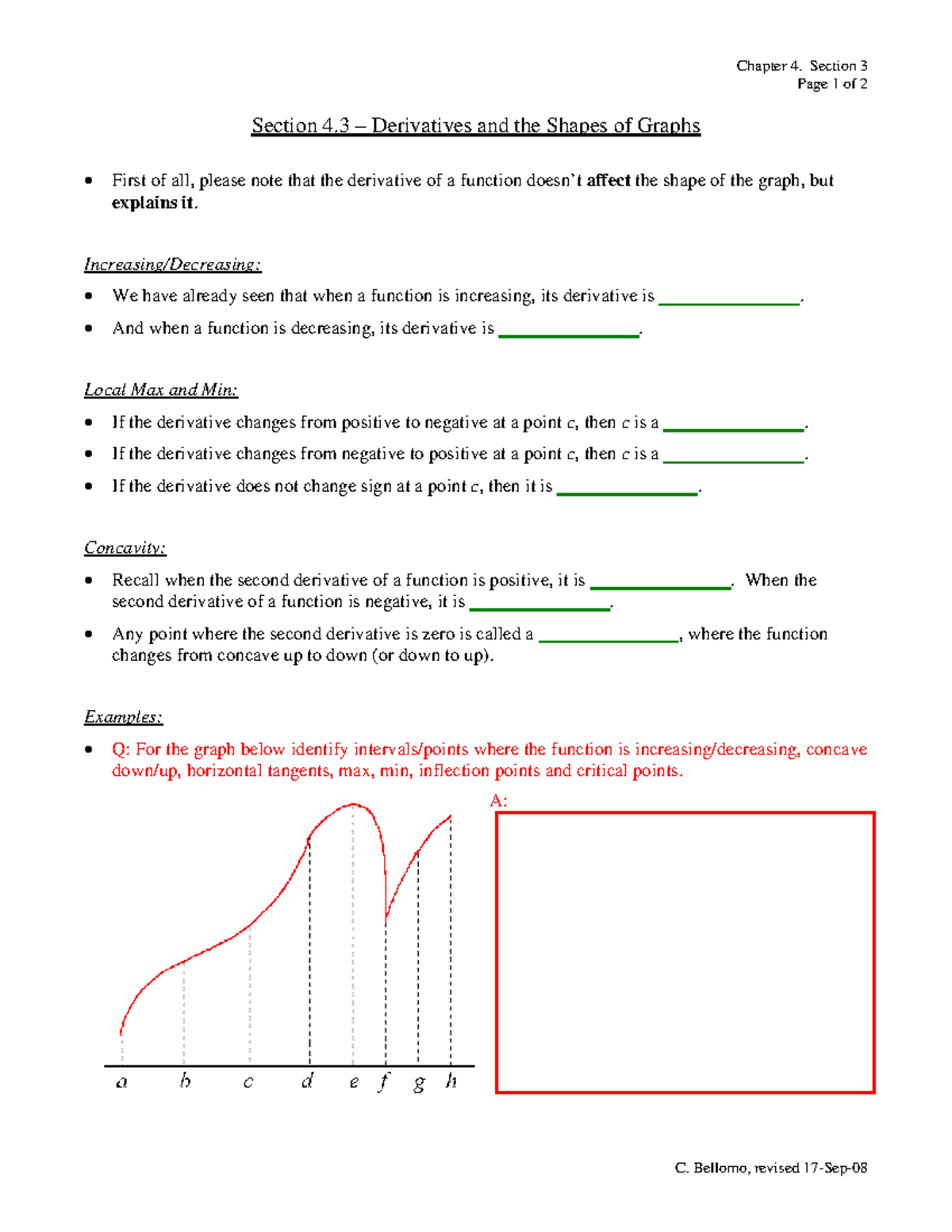 Ch04-Sect03B Section 4.3 – Derivatives and the Shapes of Graphs ...