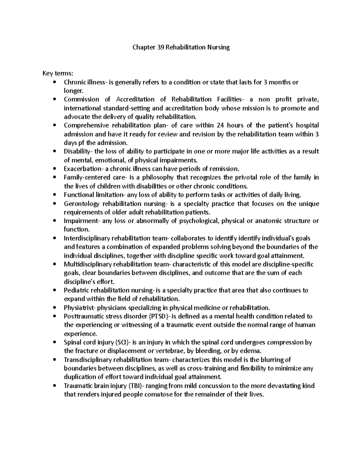 Chapter 39 Rehabilitation Nursing - Chapter 39 Rehabilitation Nursing ...