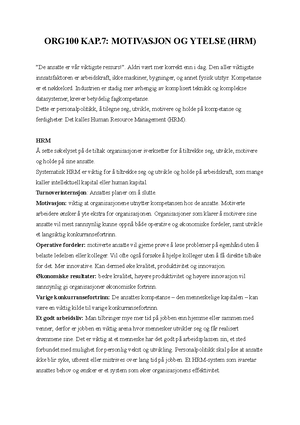 Hvordan Organisasjoner Fungerer - HVORDAN ORGANISASJONER FUNGERER Jacobsen, Thorsvik KAPITTEL 1 ...