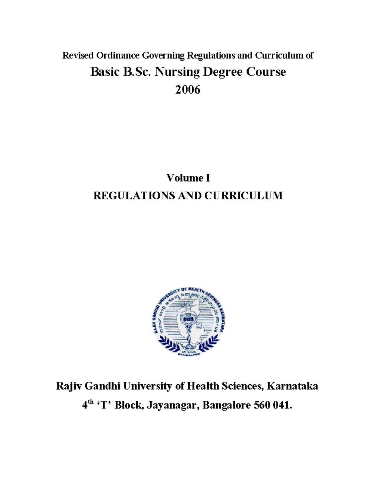 Syllabus-Basic-B - Syllabus for bsc nursing - Revised Ordinance Governing Regulations and ...