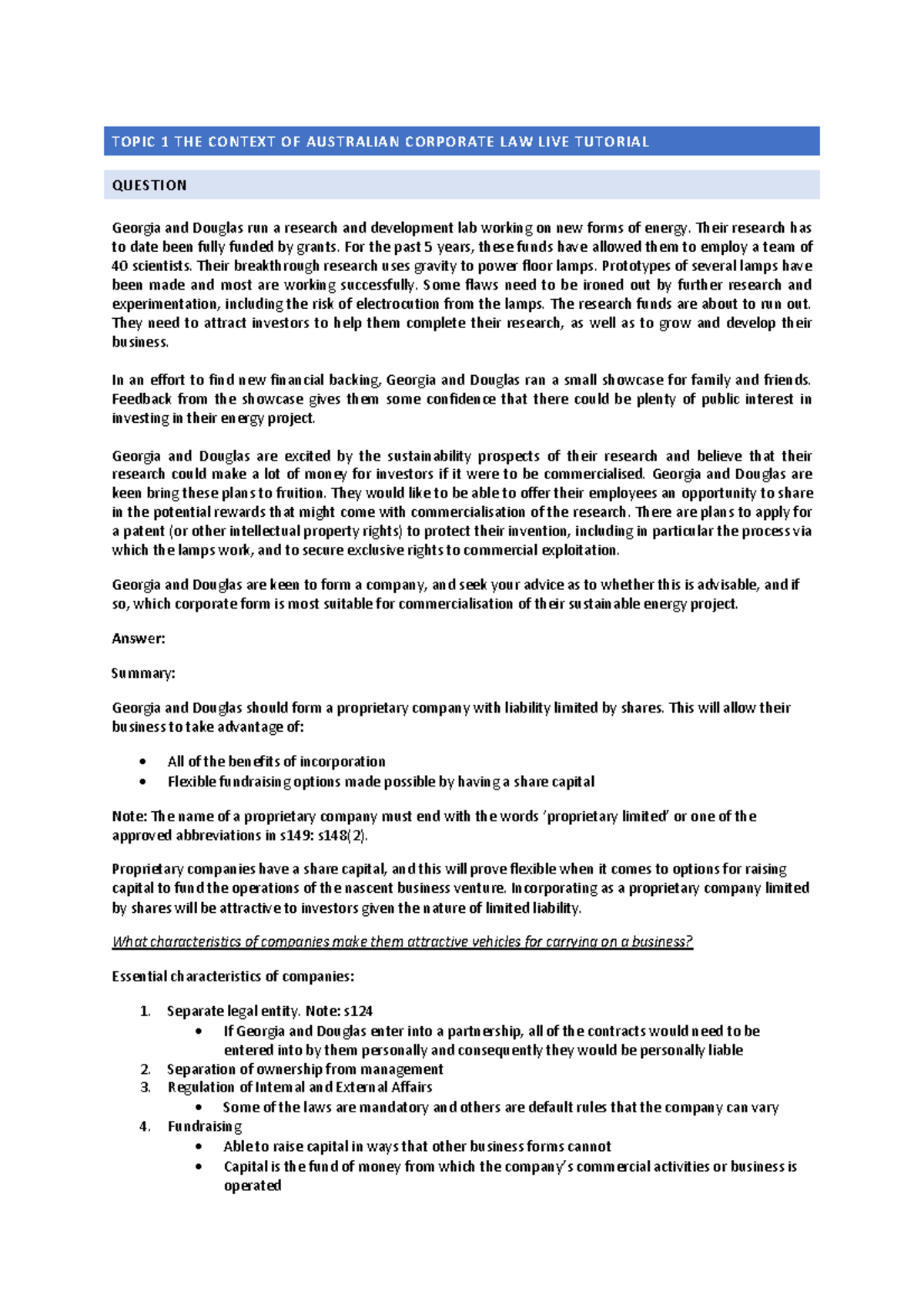 Week 1-13 Combined Tutorial Questions and Answers - TOPIC 1 THE CONTEXT ...