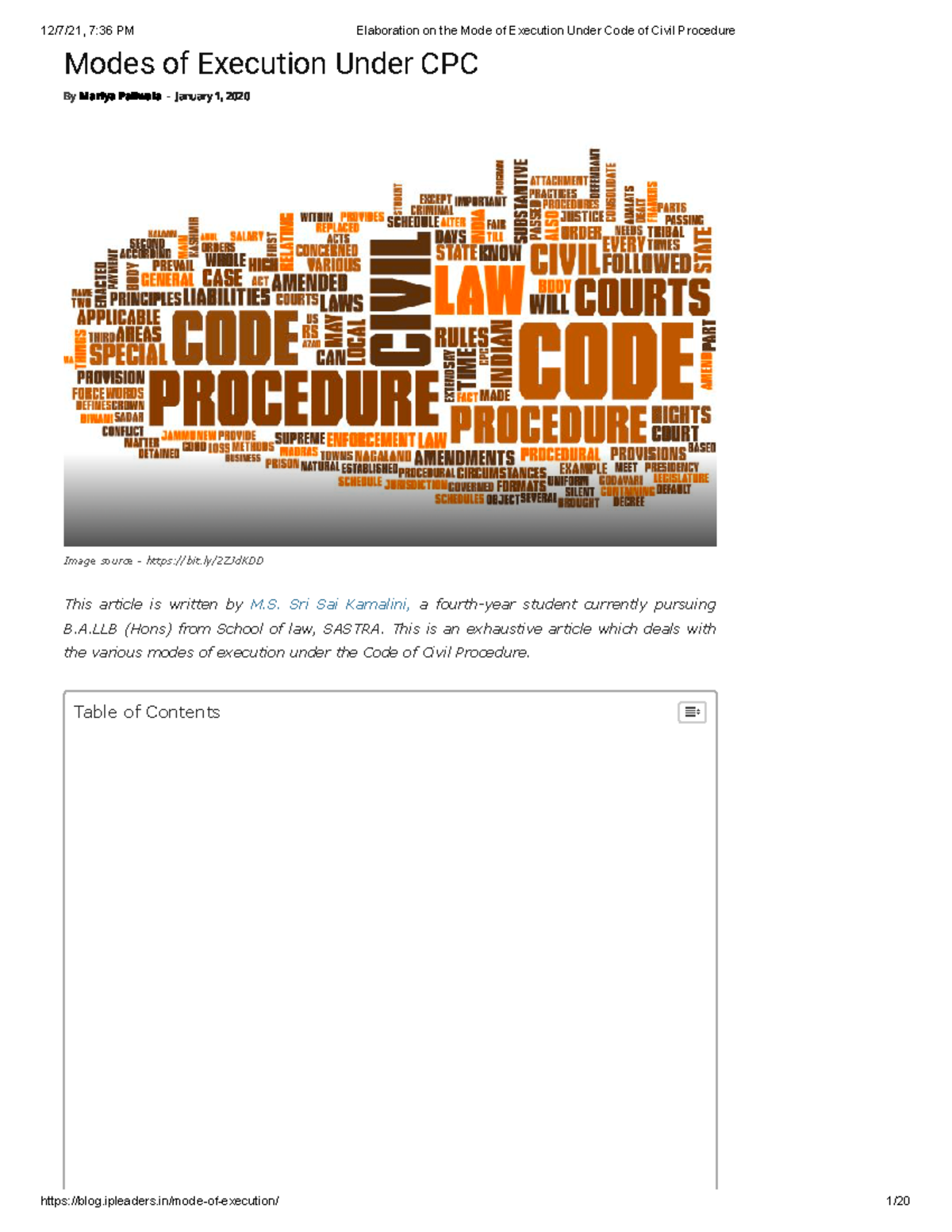 Elaboration on the Mode of Execution Under Code of Civil Procedure - Modes of Execution Under ...