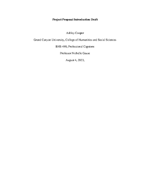 [Solved] BHS490 Professional Capstone Project - Professional Capstone (BHS-490) - Studocu