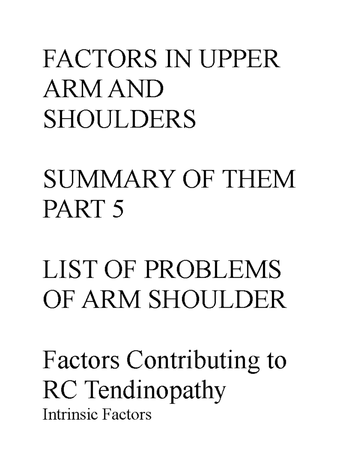 Factors IN Upper ARM AND Shoulders - 06 SUM - FACTORS IN UPPER ARM AND ...