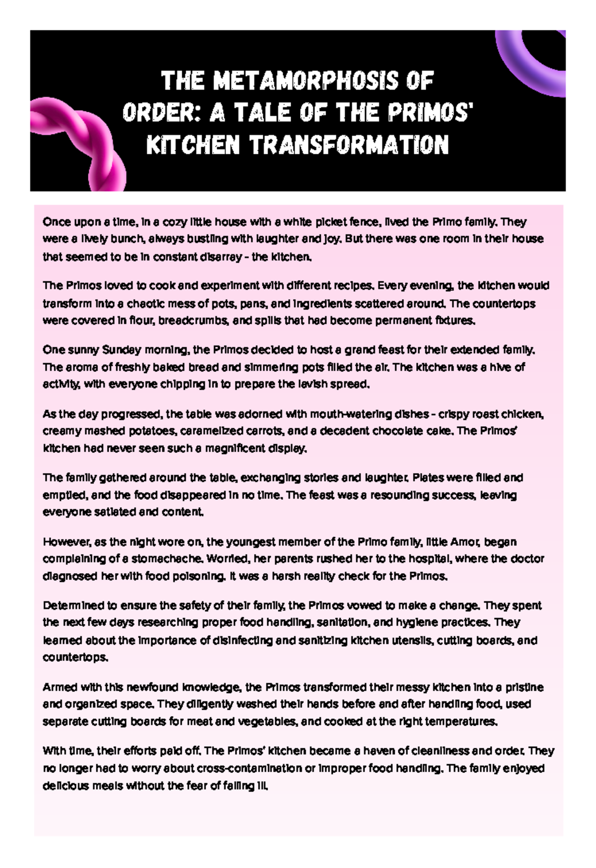 Sedurante Performance Task in TLE9 - THE METAMORPHOSIS OF ORDER: A TALE ...