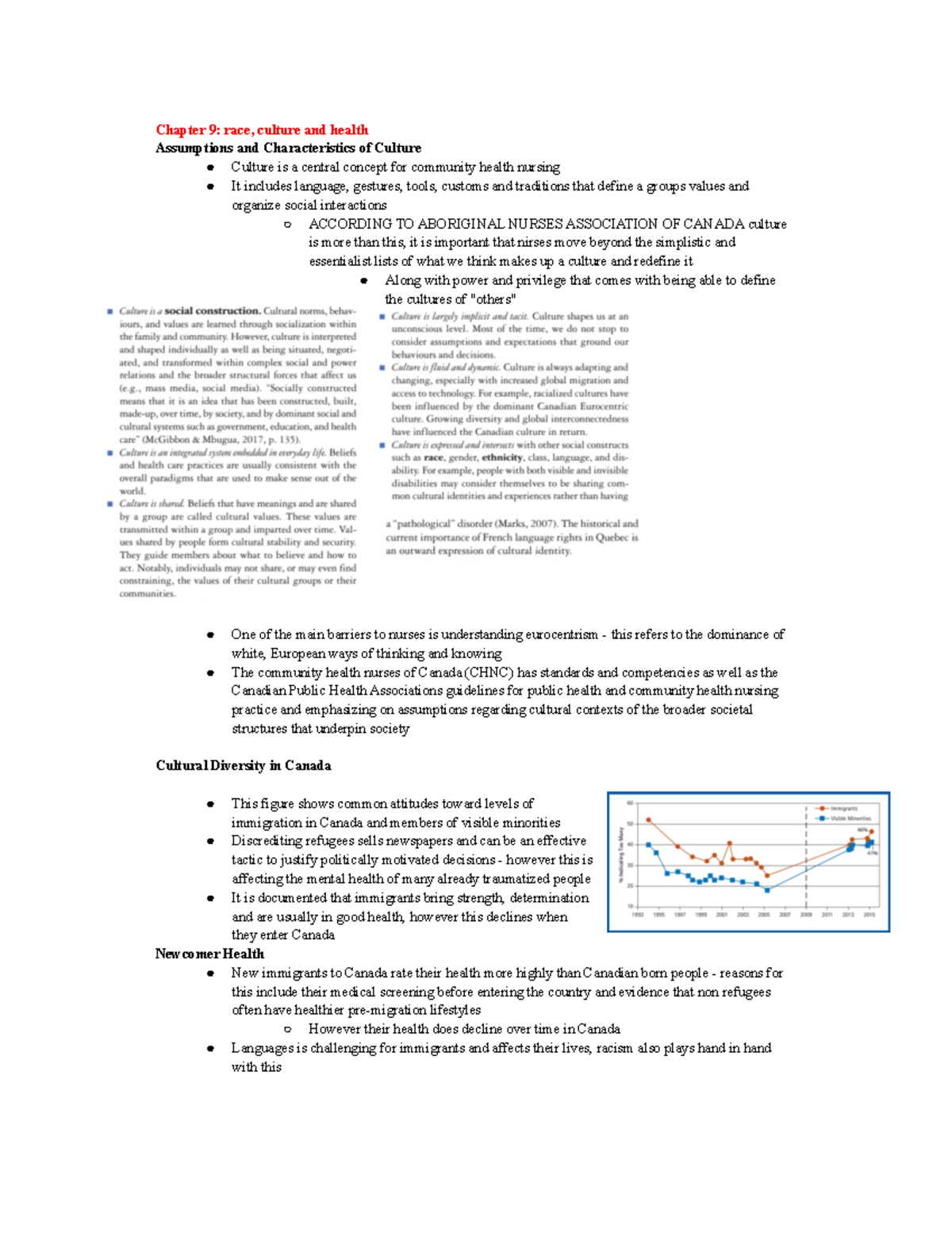 Week 2 Readings - reading notes - Chapter 9: race, culture and health ...