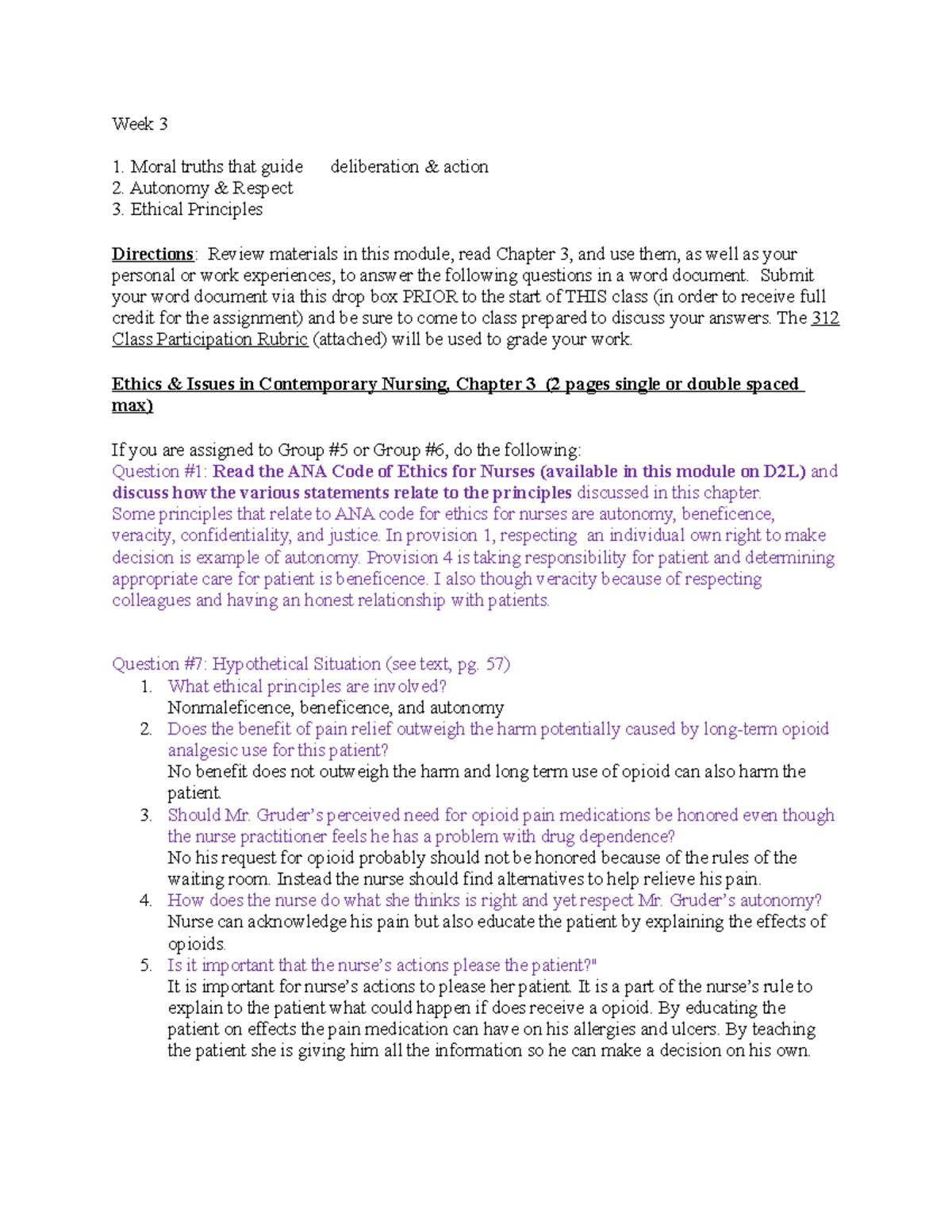 Week 3 - Weekly assignments and responses - Week 3 Moral truths that ...