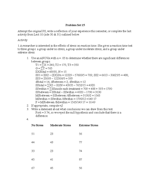 Exam 1 Practice Problems - Exam 1 Practice Problems For the following ...