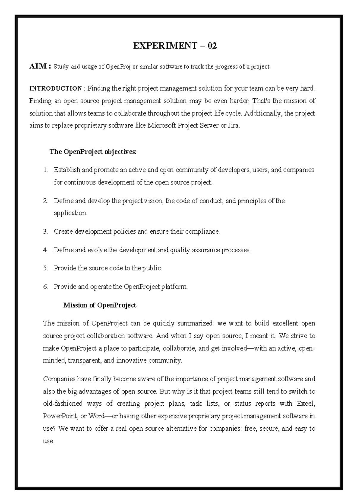 SEexp 2,3 - Practical - EXPERIMENT – 02 AIM : Study and usage of ...