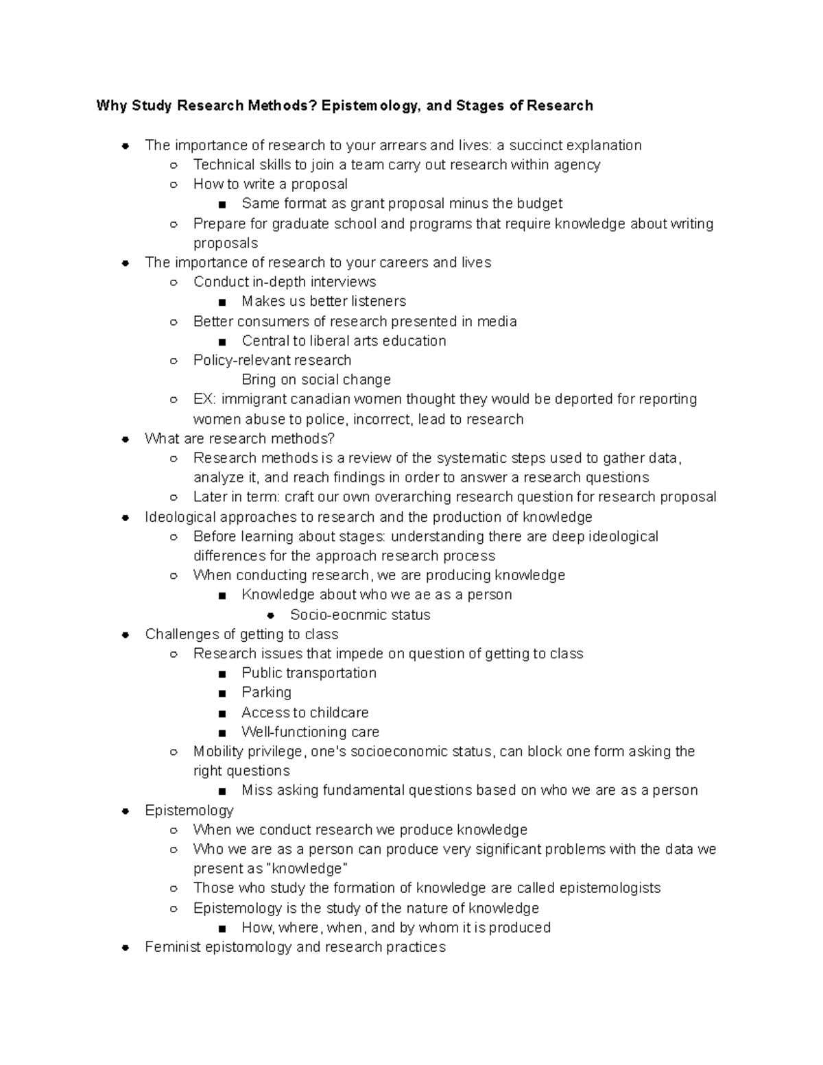 CRM 220- WEEK 2 Notes - stages research and epistemology - Why Study ...