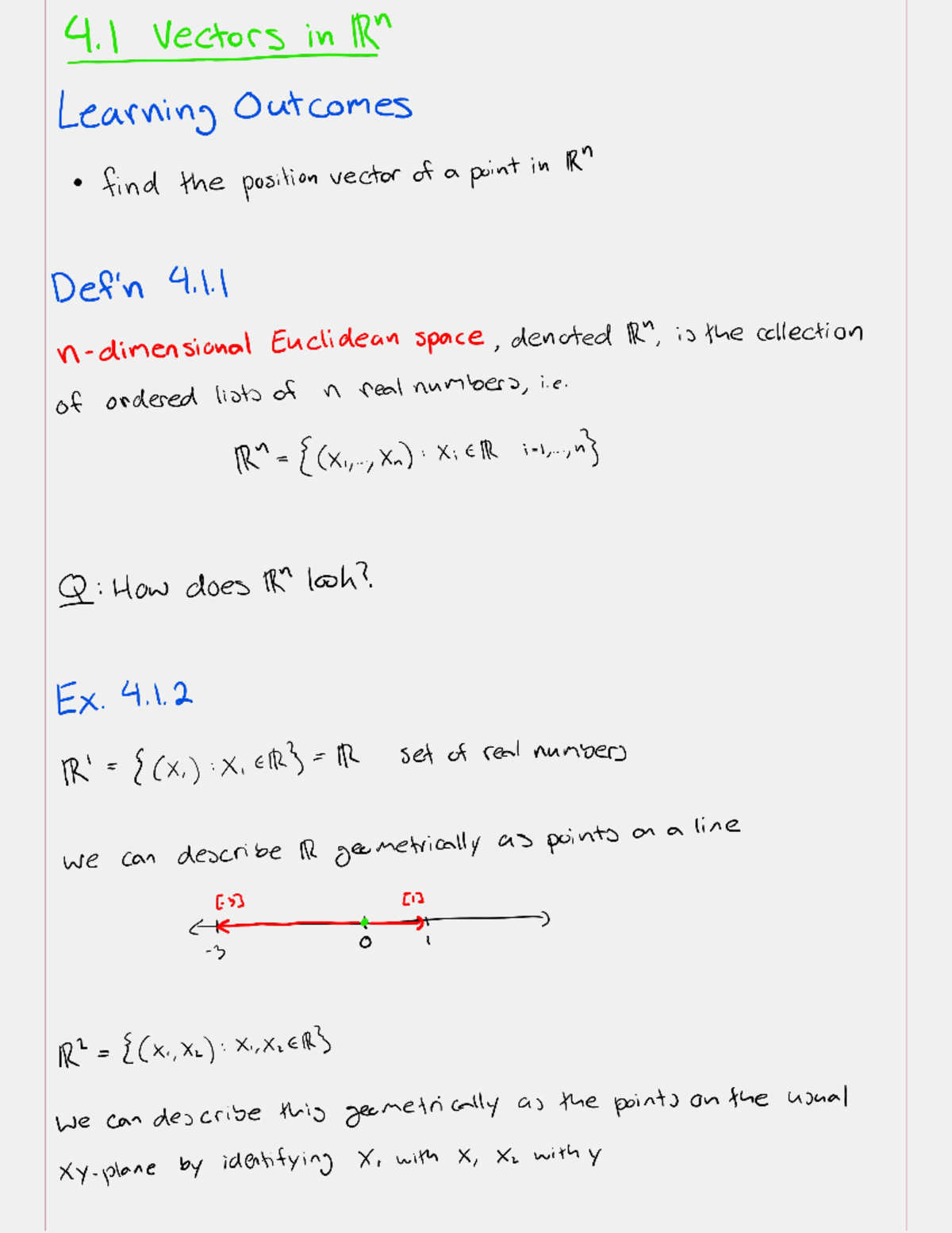 4.1 Vectors in Rn - notes - MATH 164.3 - Studocu
