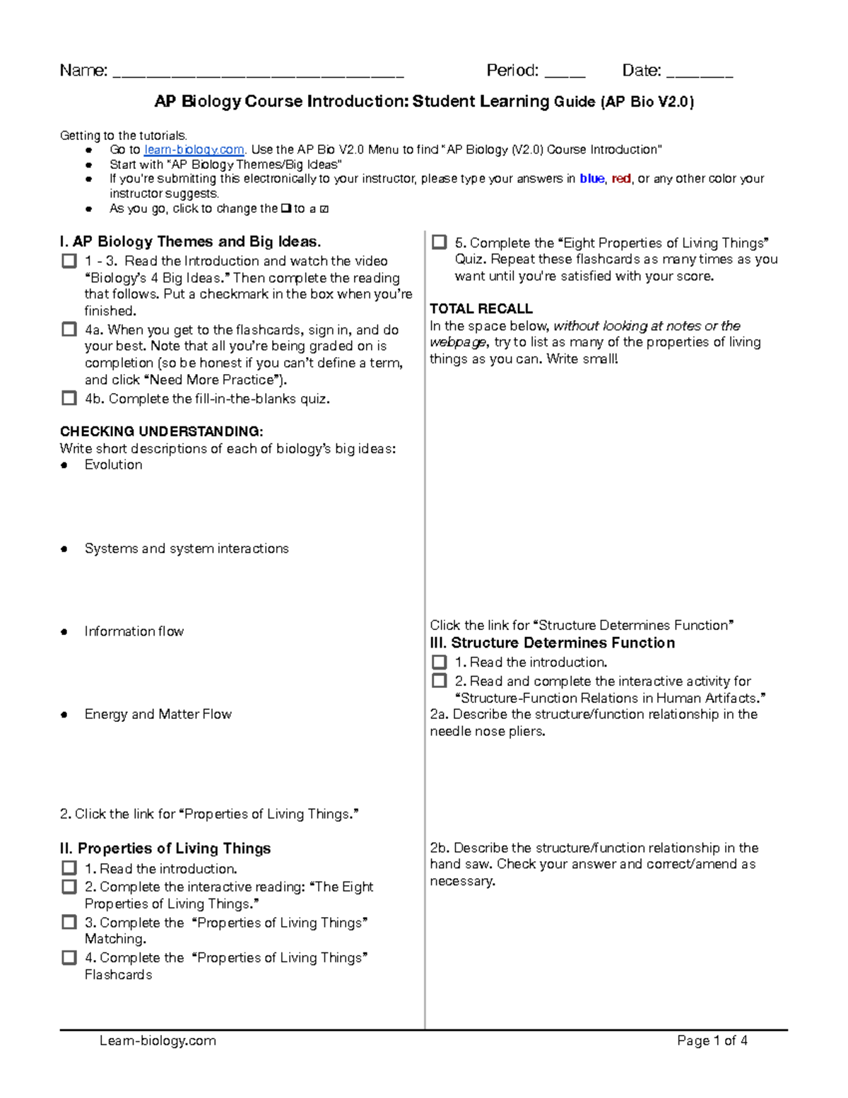 0 - homework - Name: ___________________________________ Period ...